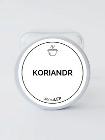 Samolepka na kořenky KORIANDR bílá 5 cm tučné písmo