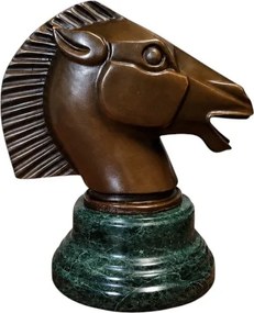 Art Deco hlava koně – signovaná a číslovaná bronzová socha