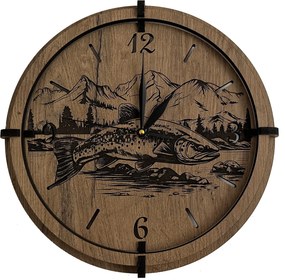 Li-Go "Pstruh" Dřevěné hodiny 32 cm provedení povrchu: dub světlý