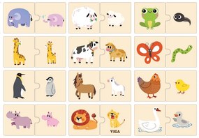 Viga Dřevěné puzzle se zvířaty