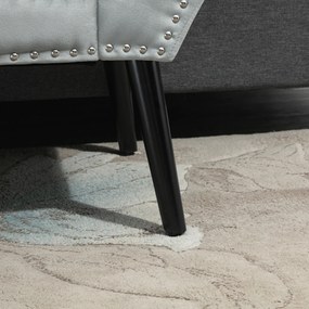 Čalouněná lavice HOMCOM Moderní lavice s knoflíky z kaučukového dřeva a sametu ve světle šedé barvě 114x46x56cm do předsíně a obývacího pokoje | Aoso…