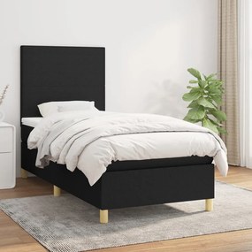 Box spring postel s matrací černá 90x200 cm textil 3142147