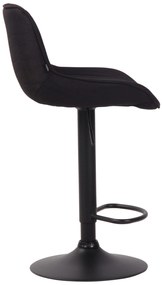 Barová židle Haugo - látkové čalounění - černý rám | černá