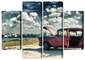 Vícedílný obraz Panoramatický Výhled Na Havanu A Malecon Nedostatek Nedostatek Přírodní plátno 160x120
