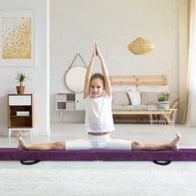Costway 270 cm kladina dětská kladina skládací gymnastická kladina s – fialový