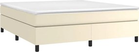 Rám postele s boxspringem krémový 160x200 cm umělá kůže 3121055