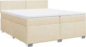 Box spring postel s matrací krémová 200x200 cm textil 3288293