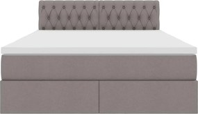 Postel s úložným prostorem a matrací Taupe 140 x 200 cm Samet 3370578