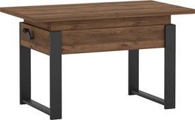 Rozkládací polohovací konferenční stolek HOGO 3v1 | 120-157x62,5-74,5x67 cm | síla horní desky 32 mm | ořech/černé nohy