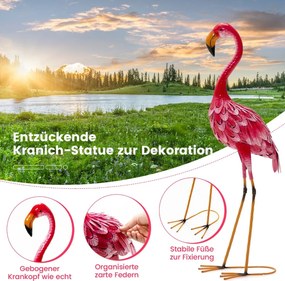 Costway Dekorace Flamingo 2-dílná zahradní socha ve tvaru plameňáka