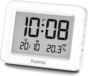 Hama Kos bílá / Digitální budík / LCD / teplota a datum / snooze