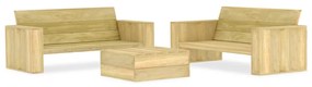 vidaXL 3dílná zahradní sedací souprava impregnované borové dřevo