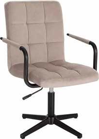 LuxuryForm DESIGN Otočná židle VERONA BLACK VELUR na černém kříži - latte