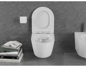 Mexen Lena WC mísa Rimless s pomalu padající deskou slim, duroplast, Bílá - 30220400