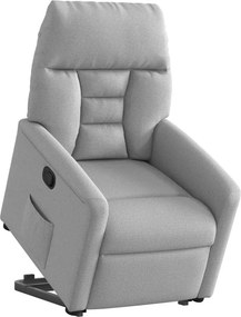 Zvedací polohovací křeslo obláčkově šedé textil 3303041