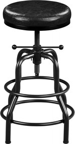 Barová židle Yaheetech – černá, 44 cm (délka) × 44 cm (šířka) × 54,5 cm – 71,5 cm (výška) (256244013357)