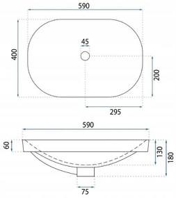 Keramické umyvadlo na desku REA BASARO TERRA bílé