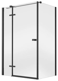 Besco Obdélníkový sprchový kout PIXA BLACK NEW R 100x80 (100x90, 120x80, 120x90), výška 195 cm Rozměry (cm): 100x80, Barva profilů a typ výplně: profily: černá, výplň: transparent, Orientace: Levá