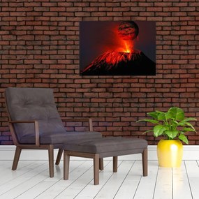 Skleněný obraz vulkánu (70x50 cm)