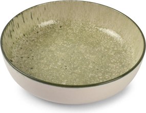 Zelený/krémový hluboký talíř z kameniny ø 18,5 cm Gravel – ONA