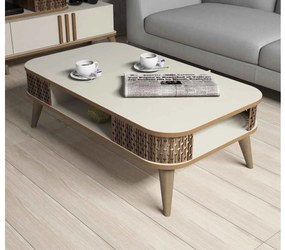 Designový konferenční stolek Baina 105 cm krémový