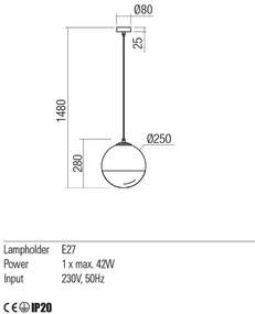 Redo Závěsná svítidlo Berry, ø25cm Barva: Bílá