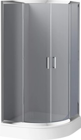 Deante Funkia, čtvrtkruhový sprchový kout s posuvnými dveřmi 90x90 cm, výška 170cm, 5mm šedé sklo, chromový profil, KYP_451K