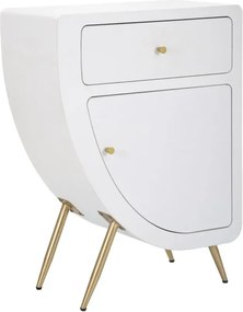 Noční stolek Venus 60 cm bílý/zlatý