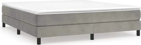 Box spring postel s matrací světle šedá 160x200 cm samet 3144339