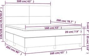 Box spring postel s matrací tmavě zelená 160x200 cm samet 3142914