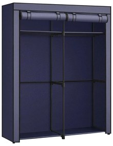 Modulární skříň, skládací šatník se 2 tyčemi na šaty, šedý