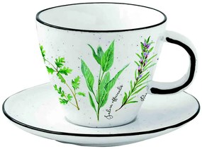 Easy Life Porcelánový hrnek s podšálkem  Herbarium -250ml