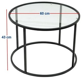 Konferenční stolek Berlin Black, 60 cm