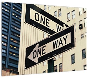 Skleněný obraz - New York ONE WAY (70x50 cm)