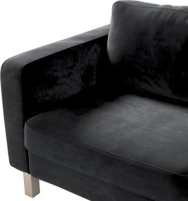 Potah na pohovku IKEA  Karlstad 2-místná, nerozkládací, krátký barva černá látka lesklé, sametová