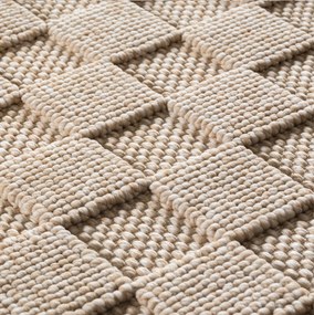 Ayyildiz, Kusový koberec Helix 2203 beige kruh, 200x200, béžová, chodba / předsíň