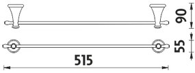 Nimco Držák na ručníky, 52 cm LA 19046-26
