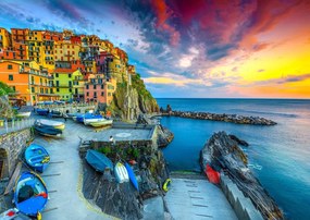 Puzzle enjoy puzzle přístav manarola při západu slunce, cinque terre, itálie 1000 dílků