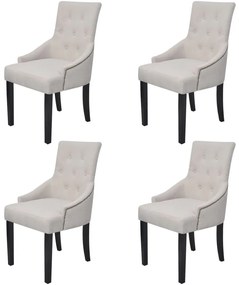 Jídelní židle 4 ks krémově šedé textil,  272506