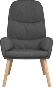 Relaxační křeslo se stoličkou tmavě šedé textil 3097343