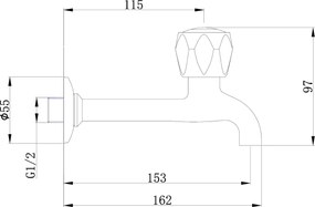 Baterie umyvadlová, na studenou vodu, chrom, BALLETTO