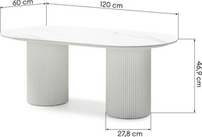 Konferenční stolek Apulias 120 cm bílý/mramor