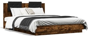 vidaXL Rám postele s čelem kouřový dub 150 x 200 cm kompozitní dřevo