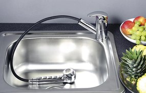 Aqualine, KASIOPEA stojánková dřezová baterie s výsuvnou sprškou, chrom, 1107-70
