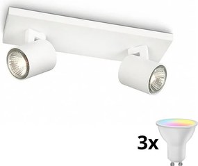 Philips - LED RGBW Stmívatelné bodové svítidlo RUNNER 2xGU10/6,5W/230V bílá