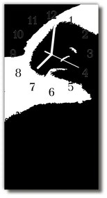 Skleněné hodiny vertikální  Umění abstrakce černá 30x60 cm