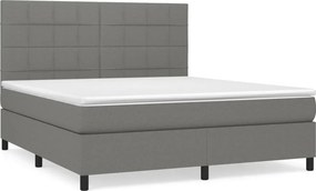 Box spring postel s matrací tmavě šedá 160x200 cm textil 3141786