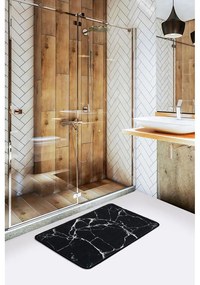 Černo-bílá koupelnová předložka s motivem mramoru Foutastic Marble, 60 x 40 cm