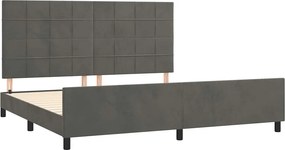 Rám postele bez matrace tmavě šedý 200 x 200 cm samet 3125776