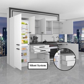 Kuchyňská linka elini Premium Full Version 300 cm šedý mat s pracovní deskou GRACE
